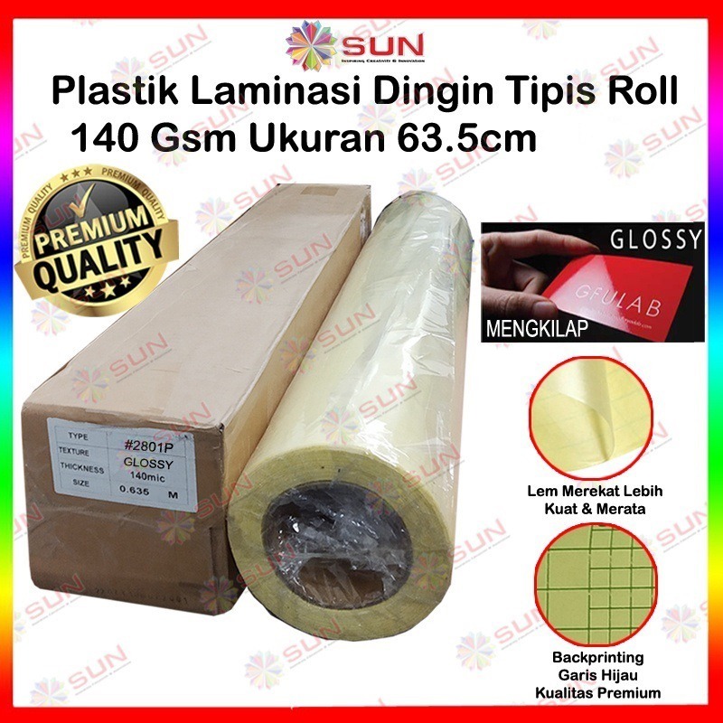 Jual Plastik Laminasi Dingin Tipis Glossy / Doff Roll Lebar Uk 63.5 cm ...