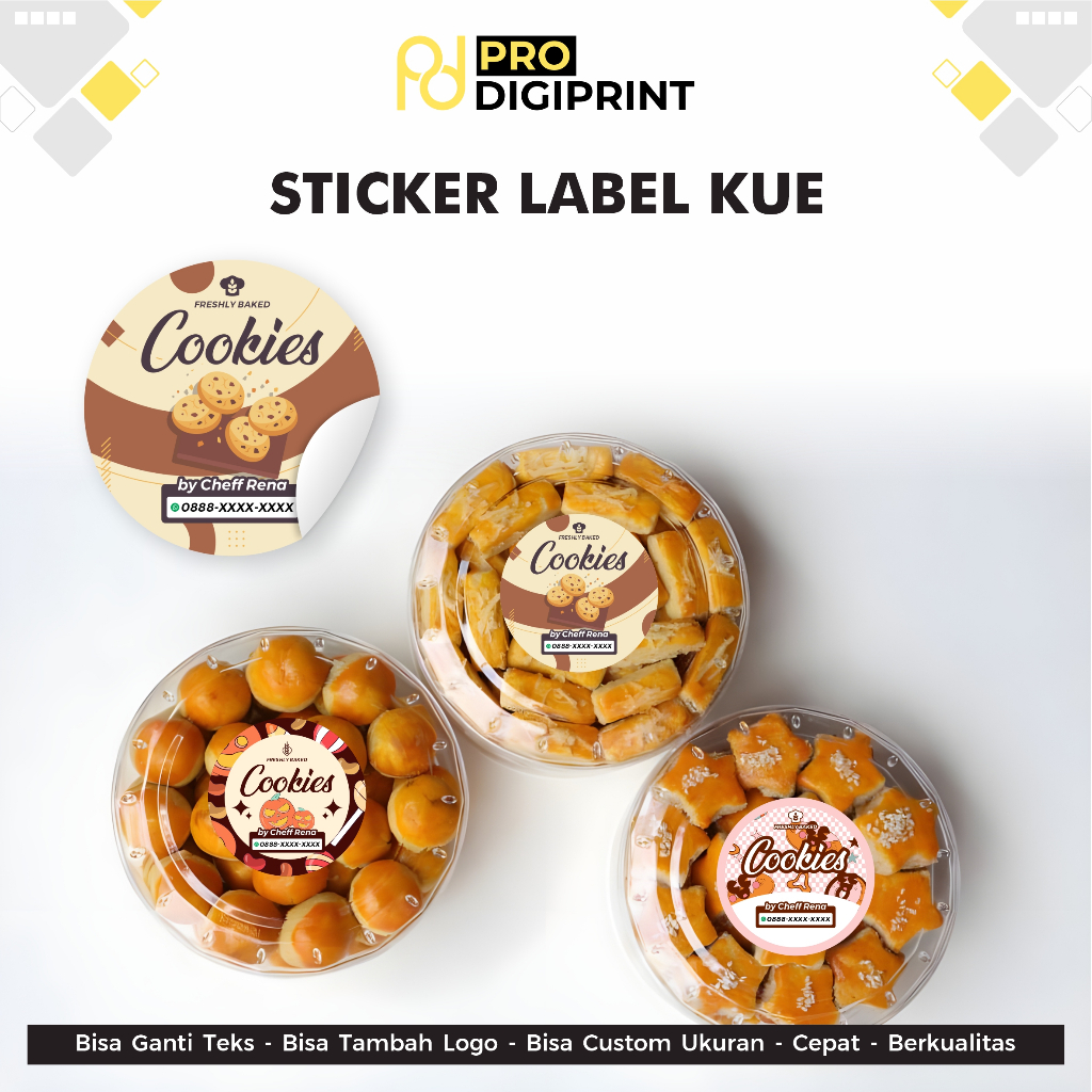 Jual Stiker Chromo Label Kemasaan Produk Makanan Kue Bakery Free ...