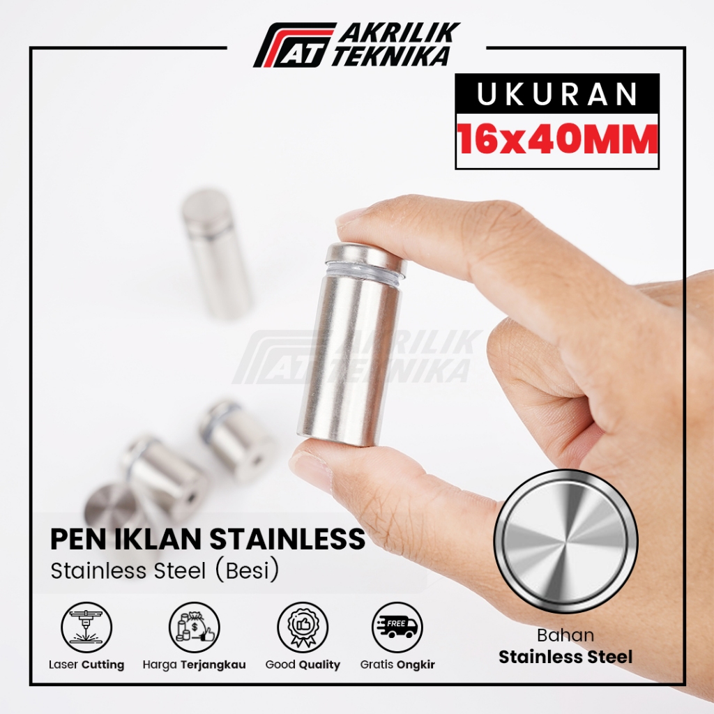 Jual Pen Iklan Stainless Baut Akrilik Kaca Sign Board Frame - 16x40mm ...