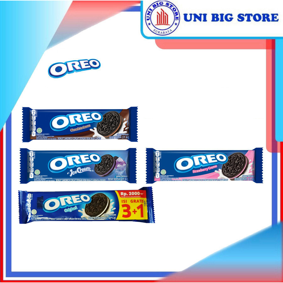 Jual Oreo Biscuit Sandwich Isi 3 Original Vanilla Black Pink Strawberry ...