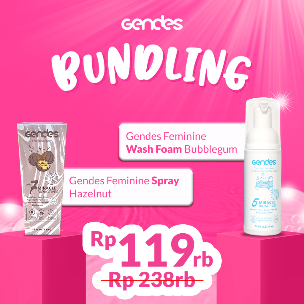 Jual Gendes Paket Promo Bundling Feminine Wash Foam Bubble Gum dan ...