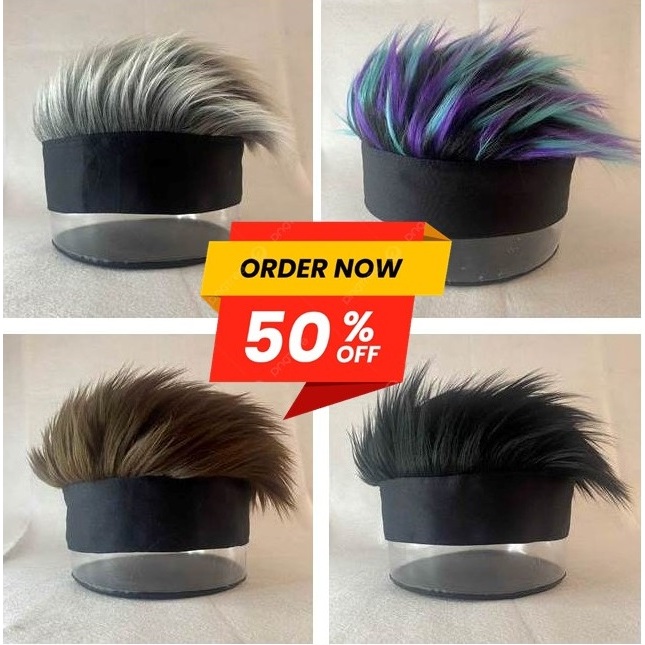 Jual Topi Rambut Palsu, Topi Wig, Topi Bulu, Topi Naruto, Topi Rambut ...