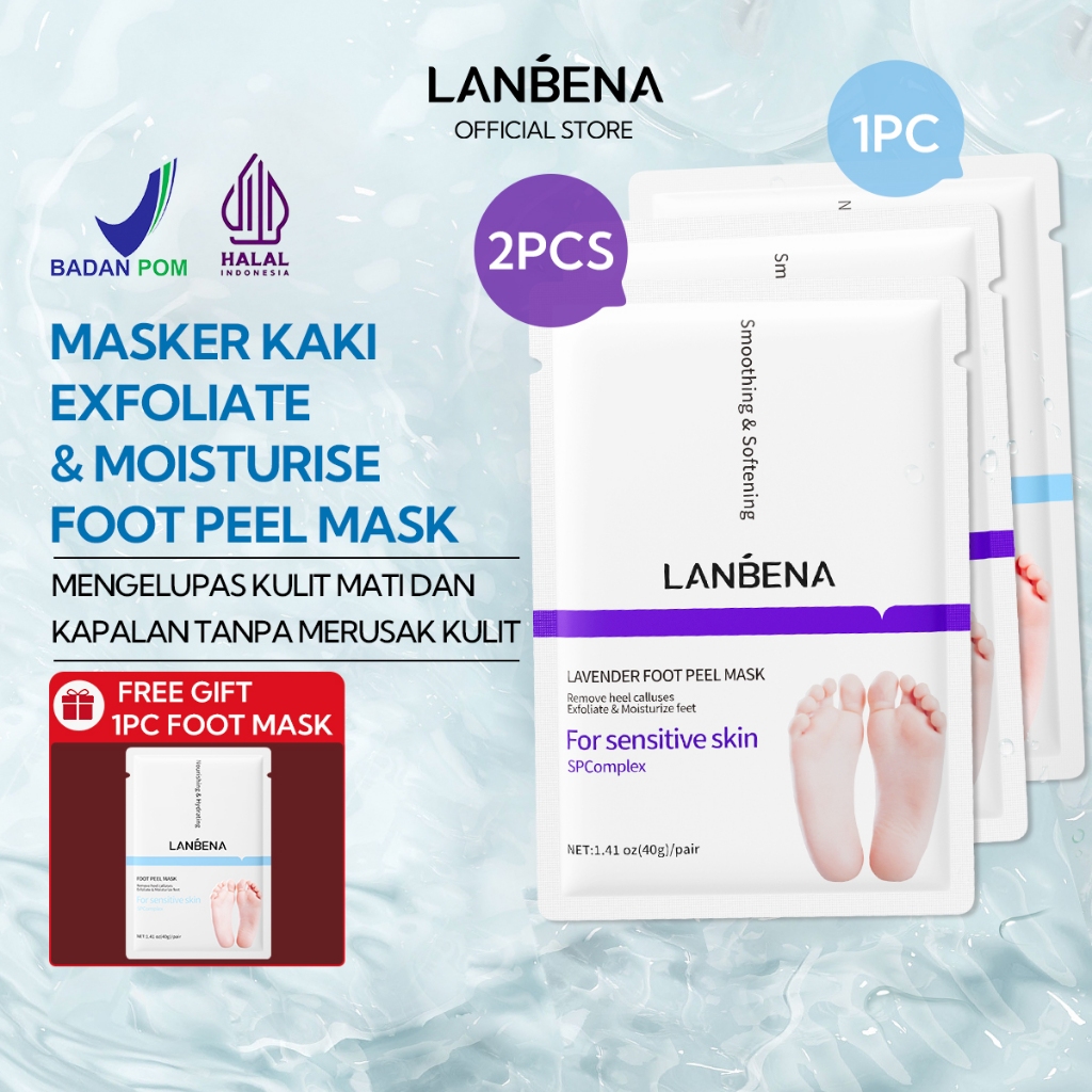 Jual [BPOM] LANBENA Foot Peeling Mask Masker Kaki 2Pair Masker Kaki ...