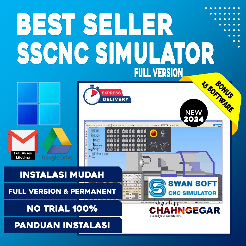 Jual Nanjing Swansoft SSCNC Simulator 2024 Full Permanen Software Simulasi Desain CNC | Shopee ...