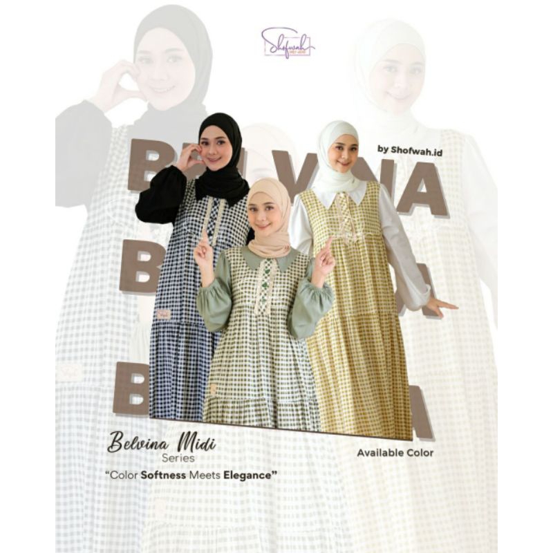 Jual Shofwah- Belvina Dress Motif Kotak2 Cantik ( Stok pusat, sebelum ...