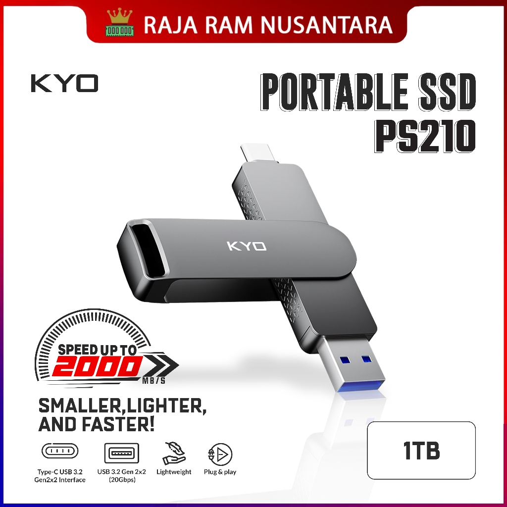 Jual KYO PS210 1TB Portable SSD 20Gbps USB 3.2 Gen 2 x2 TYPE C ...