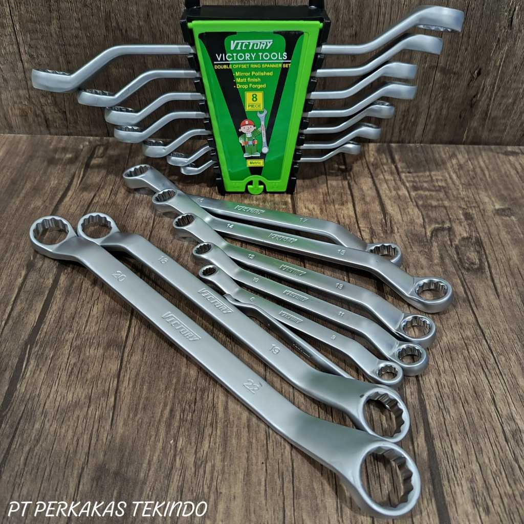Jual PROMO Tools Kunci Ring Set 8 Pcs 16 Ukuran 6-22 Mm Victory / Kunci ...