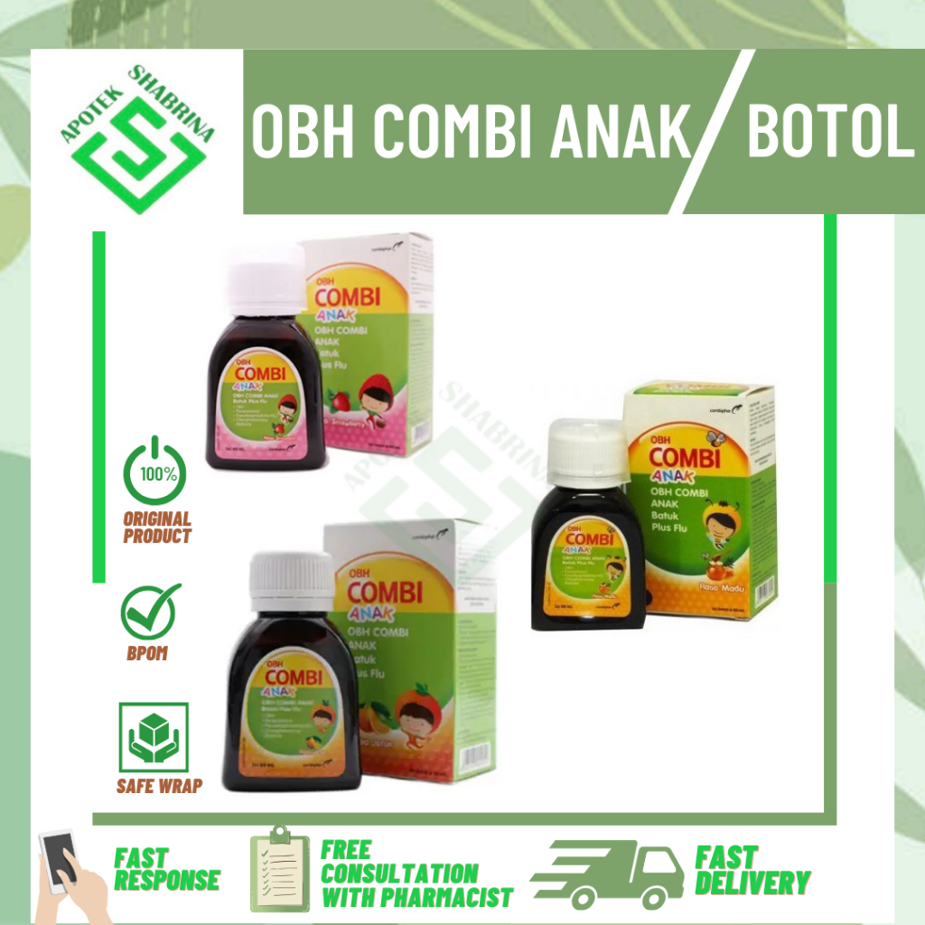 Jual OBH Combi Anak/ Obat Batuk Pilek Anak Strawberry / Madu / Jeruk ...