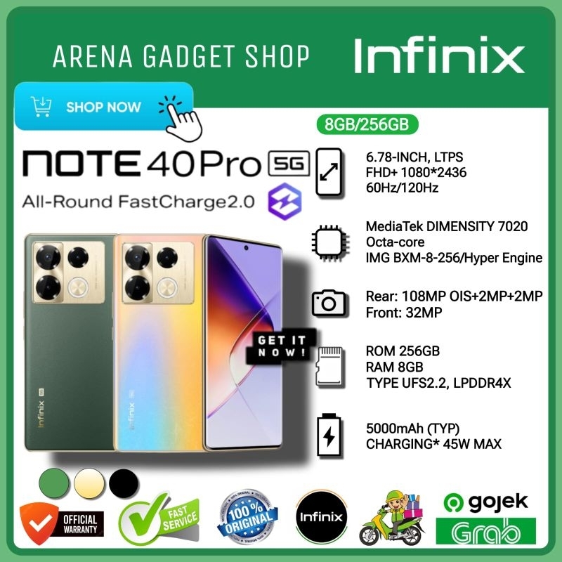 Jual Infinix Note 40 Pro 5G Ram 8/256GB New Garansi Resmi Infinix 8+8 ...