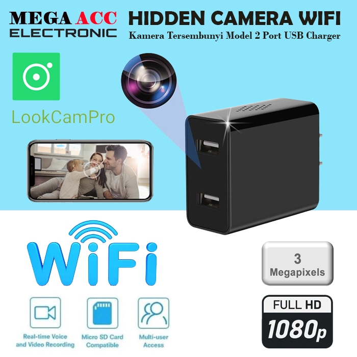 Jual Ip Camera Wireless Charger Dual Port USB 3MP FHD 1080P - Hidden ...