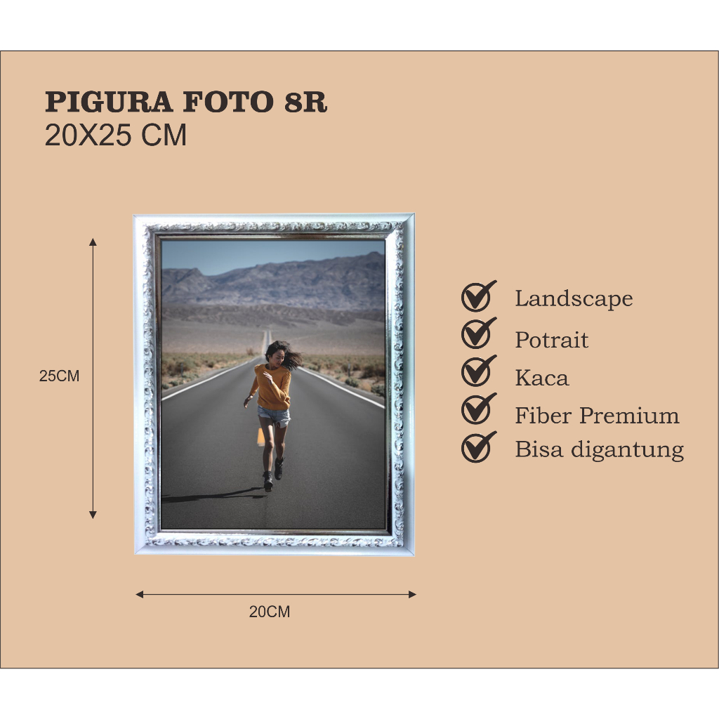 Jual Bingkai Foto 8R / 25x20cm/Pigura / Frame 8R | Shopee Indonesia