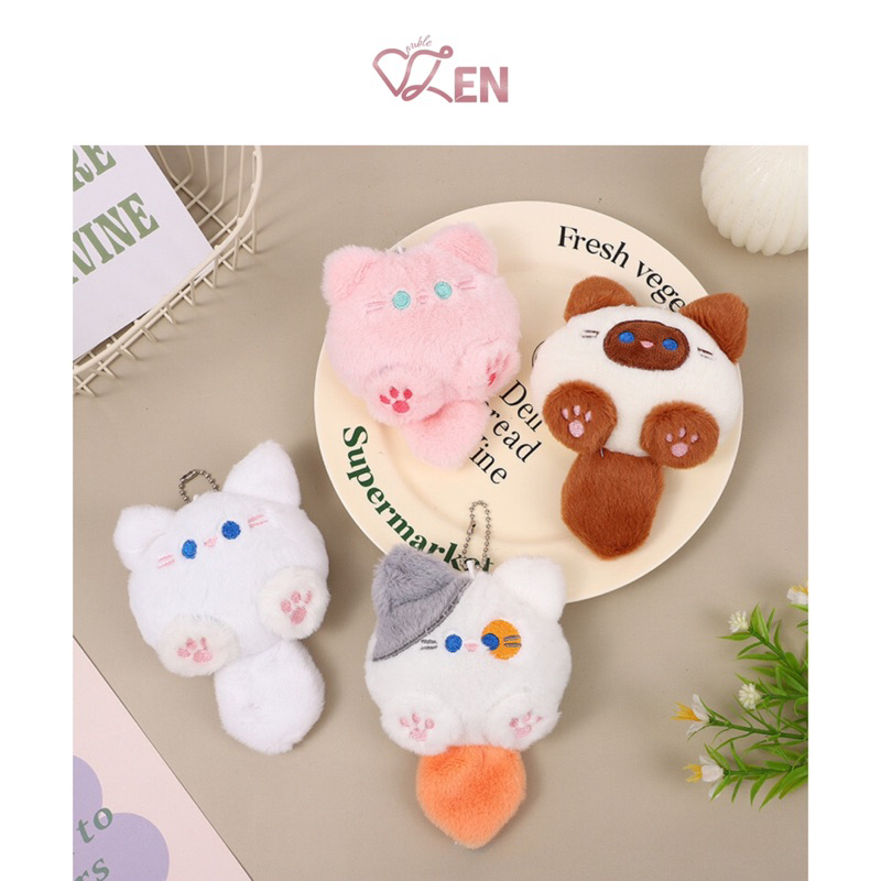 Jual [Ready Stock] Round Kitten Squeaking Plush Keychain (Gantungan ...