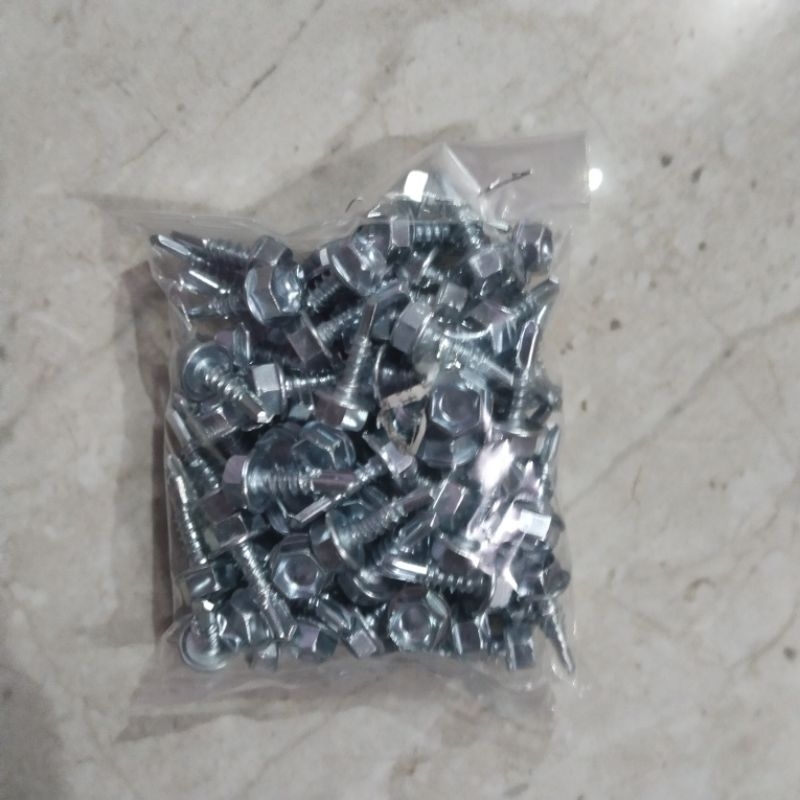 Jual baut roofing 10×16 100 pcs scrup baja ringan 10×16 baut rooping ...