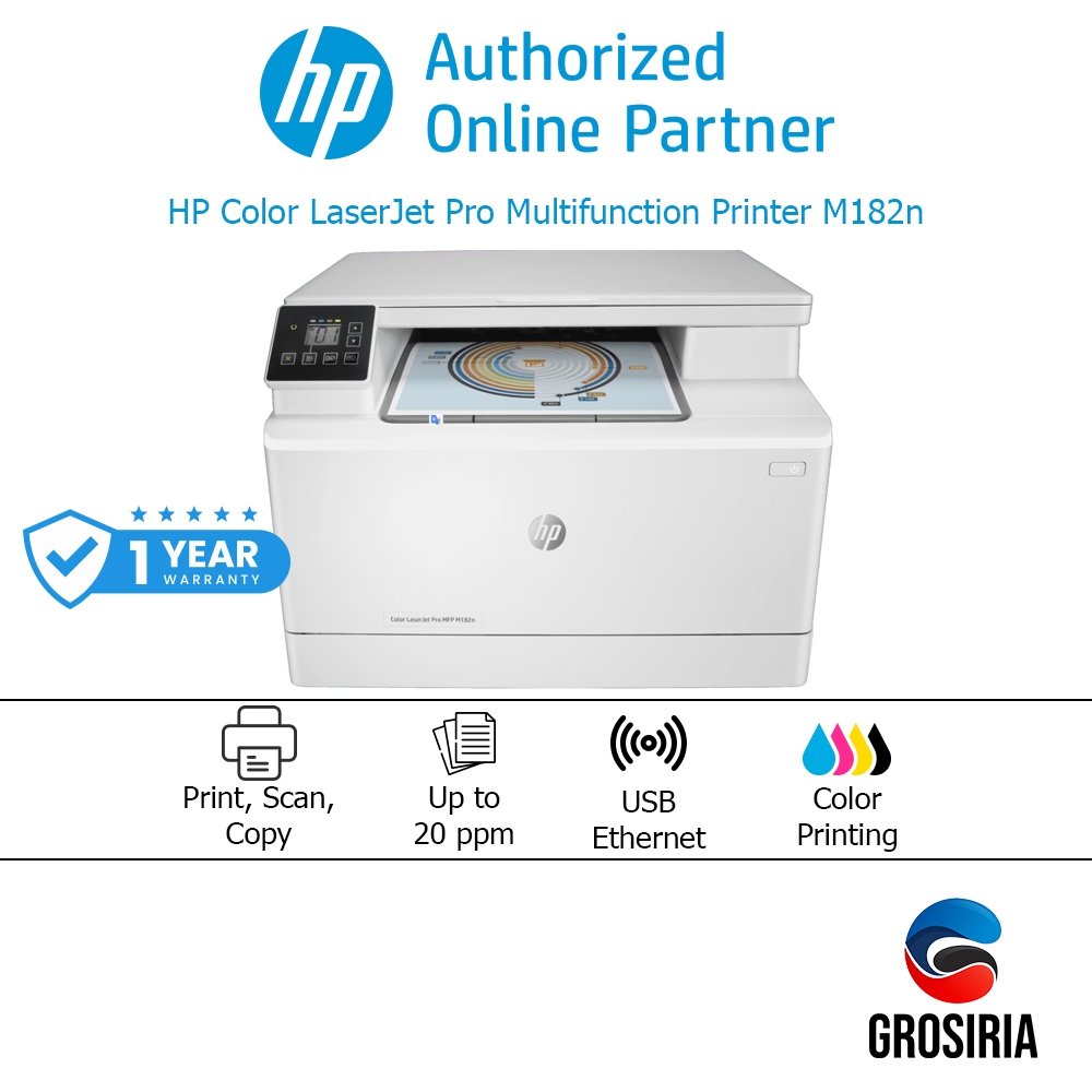 Jual HP Printer Laser Color Warna Multifungsi LaserJet Pro MFP M182N ...