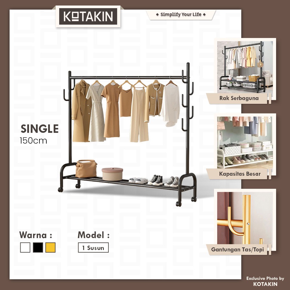 Jual KOTAKIN Stand Hanger Gantungan Baju Tempat Tas Topi Besi Display ...