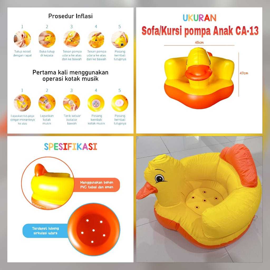 Jual Sofa/Kursi Pompa Anak CA-13/Papika Kursi Sofa Tempat Belajar Duduk ...