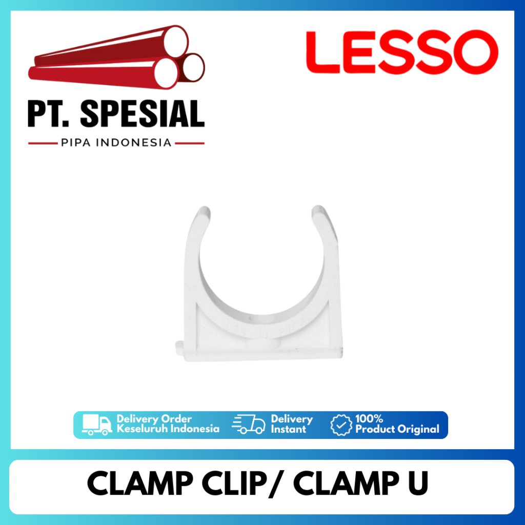 Jual Clamp Pipa Conduit DN25 Lesso / Clamp U Lesso / Klem Jepit U ...