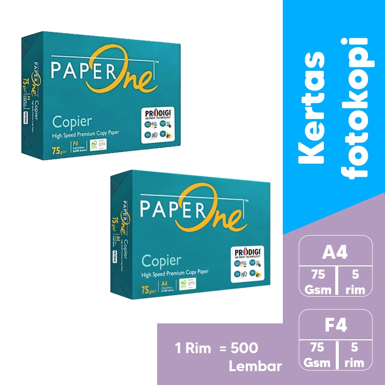 Jual Kertas HVS A4 & F4 75 Gram Paper One - 1 RIM 500 Lembar | Shopee Indonesia