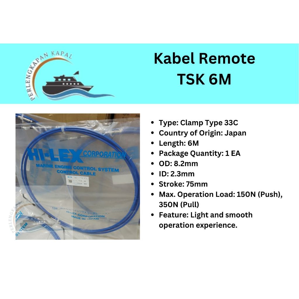 Jual Kabel Remote TSK panjang 6 Meter / Kabel Gas Maju Mundur Kapal TSK ...