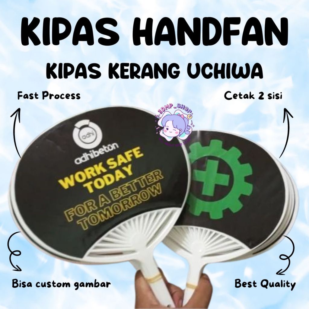 Jual [MINIMAL 4pcs] Kipas Kerang Custom Uchiwa Hand Fan Cetak Souvenir ...