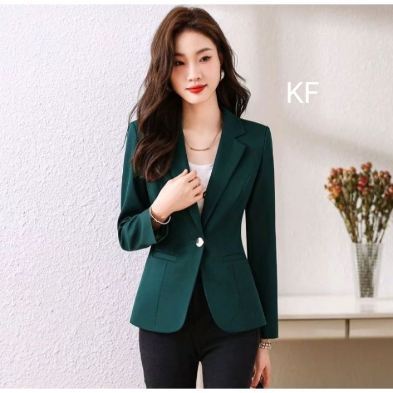 Jual Terbaru model Jas wanita Hijau Botol/Blazer wanita/Jas korea/Jas ...