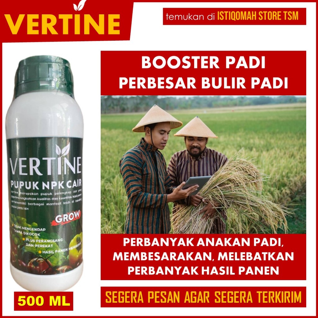 Jual Pupuk Padi Semprot Penyubur Tanaman Padi Lebat Maksimal - VERTINE 500 ML Obat Padi Biar ...