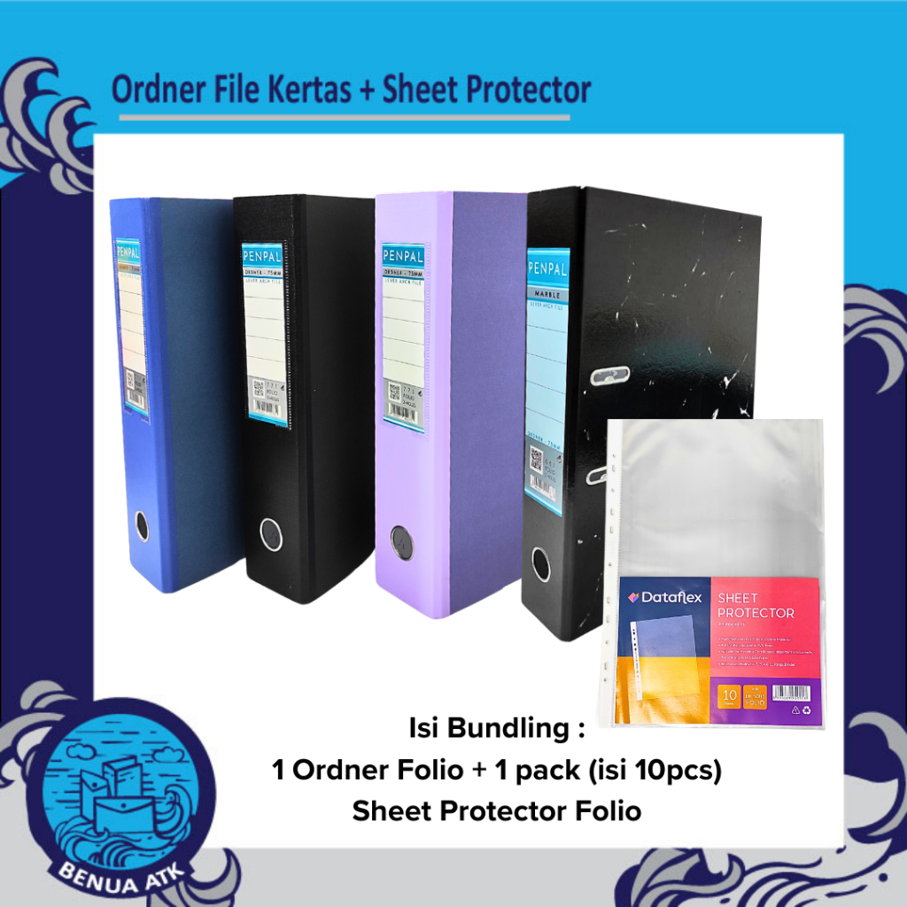 Jual BUNDLING Ordner File Kertas Folio + Sheet Protector Folio | Shopee ...