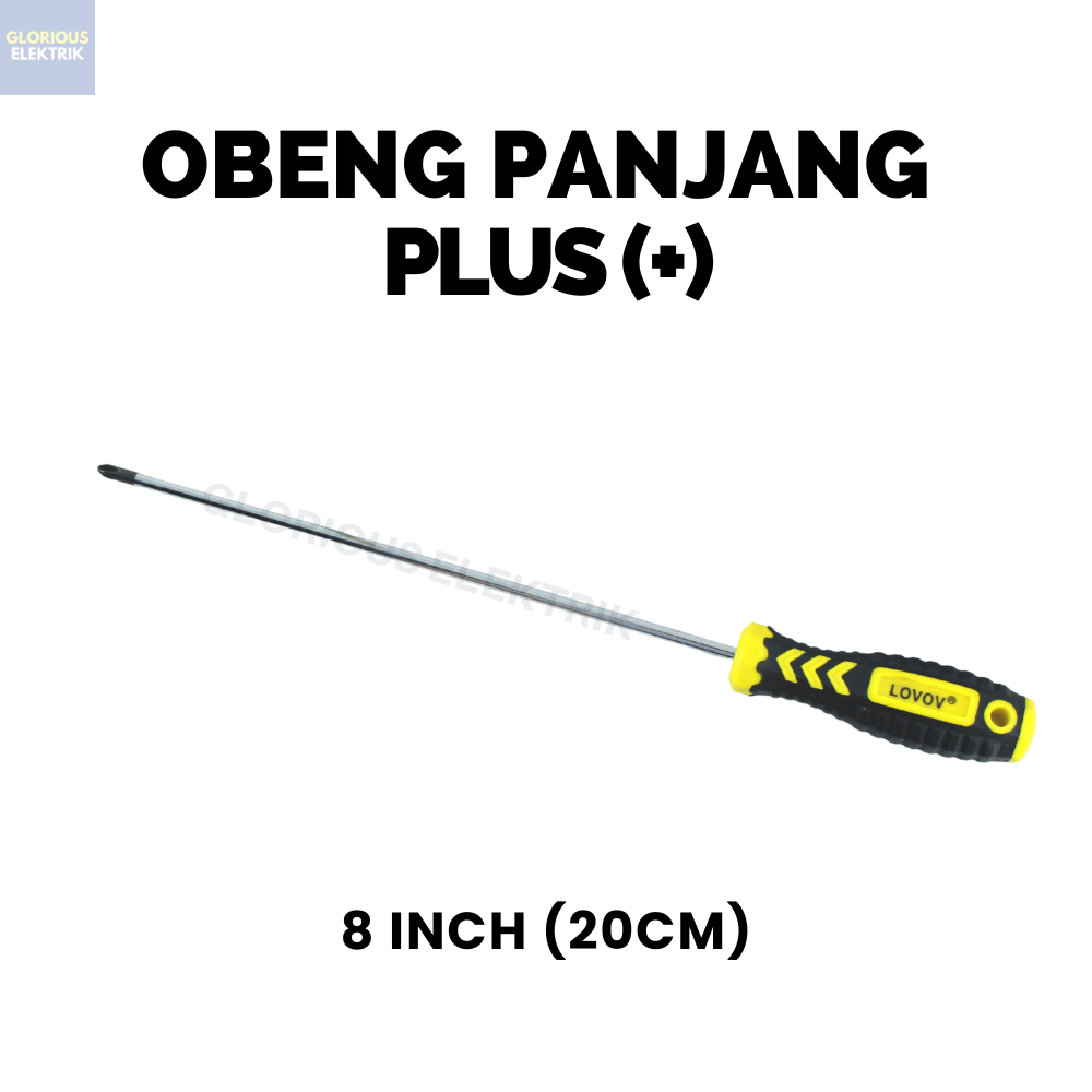 Jual Obeng Panjang Plus Magnet Gagang Karet 8 Inch | Shopee Indonesia
