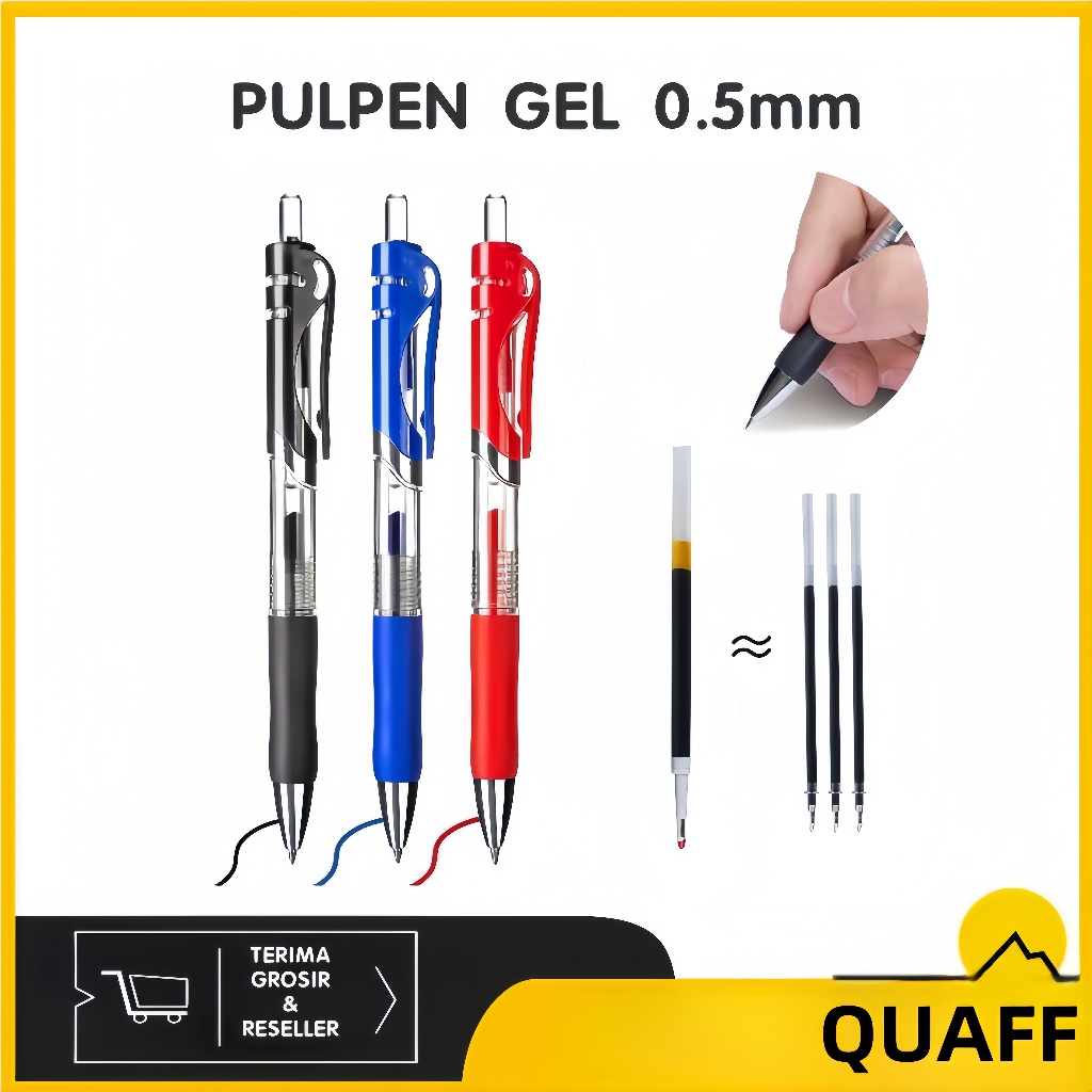 Jual Pulpen Gel Ink 0.5mm - Pena Tinta Cair Standar untuk Kantor ...