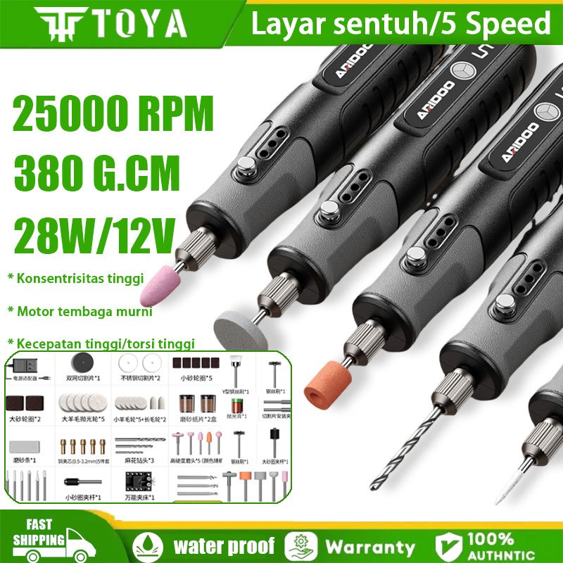 Jual TOYA Bor Mini 25000 RPM 28W/12V Mini Drill Electric Engraver ...