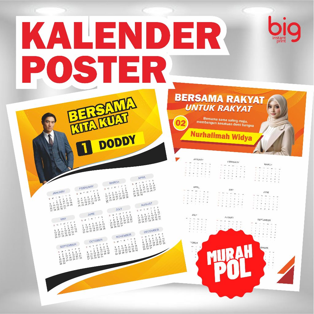 Jual Kalender Poster Pilkada / Caleg / Pemilu 2025 | Custom Design ...