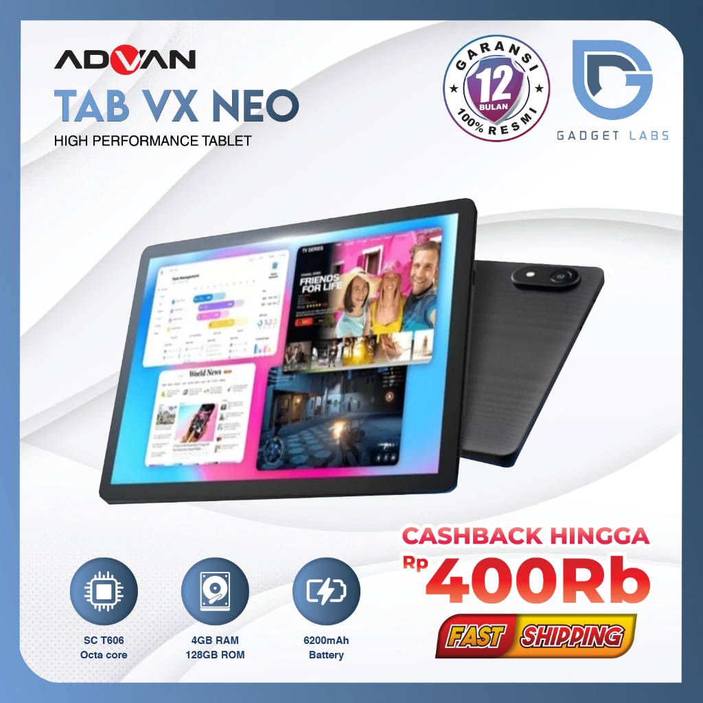 Jual ADVAN TAB VX NEO 4GB/128GB | Layar 10.1” | Tablet Android 14 | Garansi Resmi | Shopee Indonesia