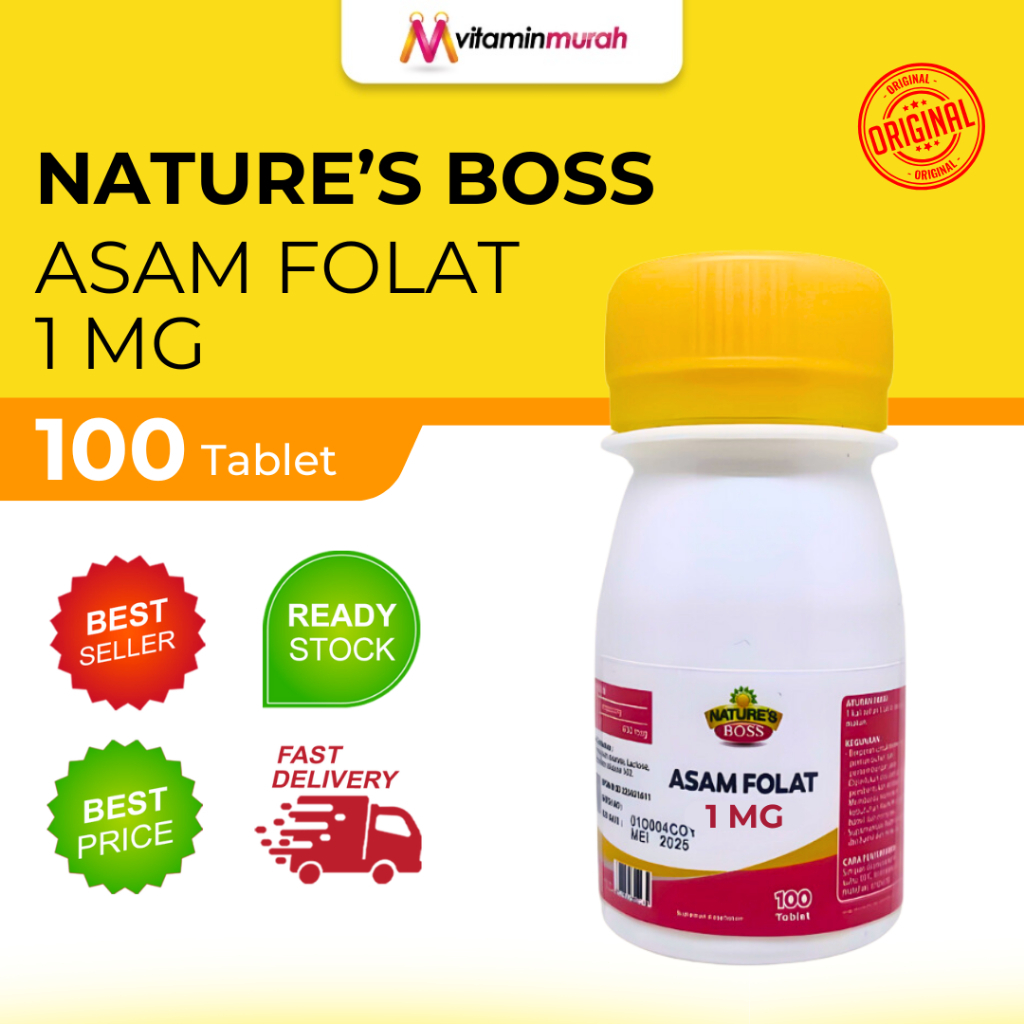 Jual NATURE'S BOSS ASAM FOLAT 1 MG ISI 100 TABLET - SUPLEMEN KEHAMILAN ...
