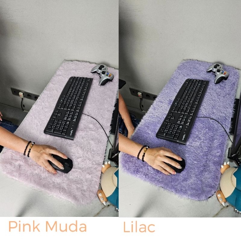 Jual ALAS KEYBOARD KOMPUTER/DESKPAD/MOUSEPAD BULU AESTHETIC PREMIUM ...
