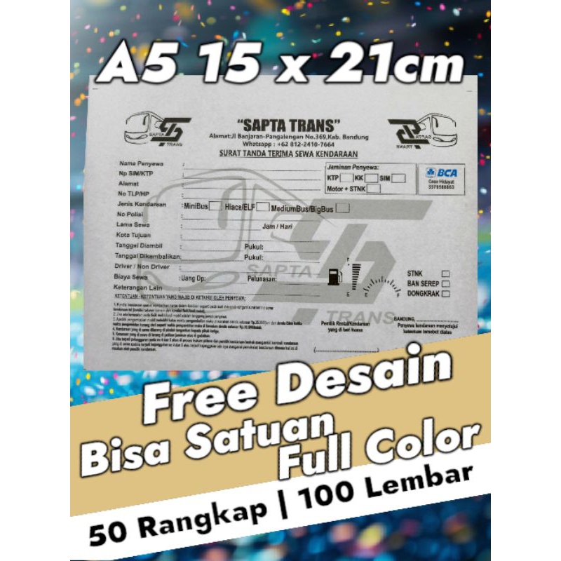 Jual [TERLENGKAP] NOTA TOKO CUSTOM 1/2 50 rangkap 100 lembar RANGKAP ...
