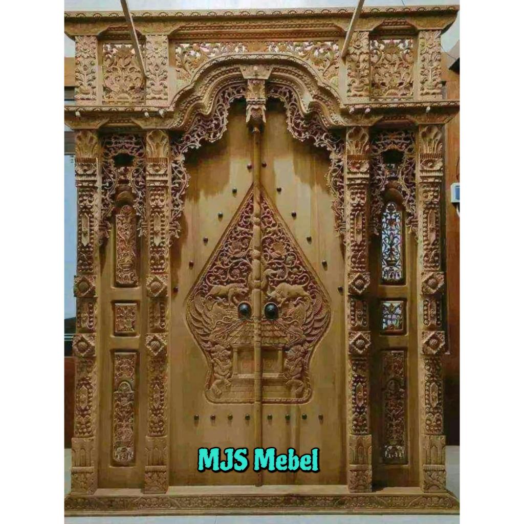 Jual Pintu Gebyok Jawa Ukir Kayu Jati Jepara Gunungan Kelir Wayang ...