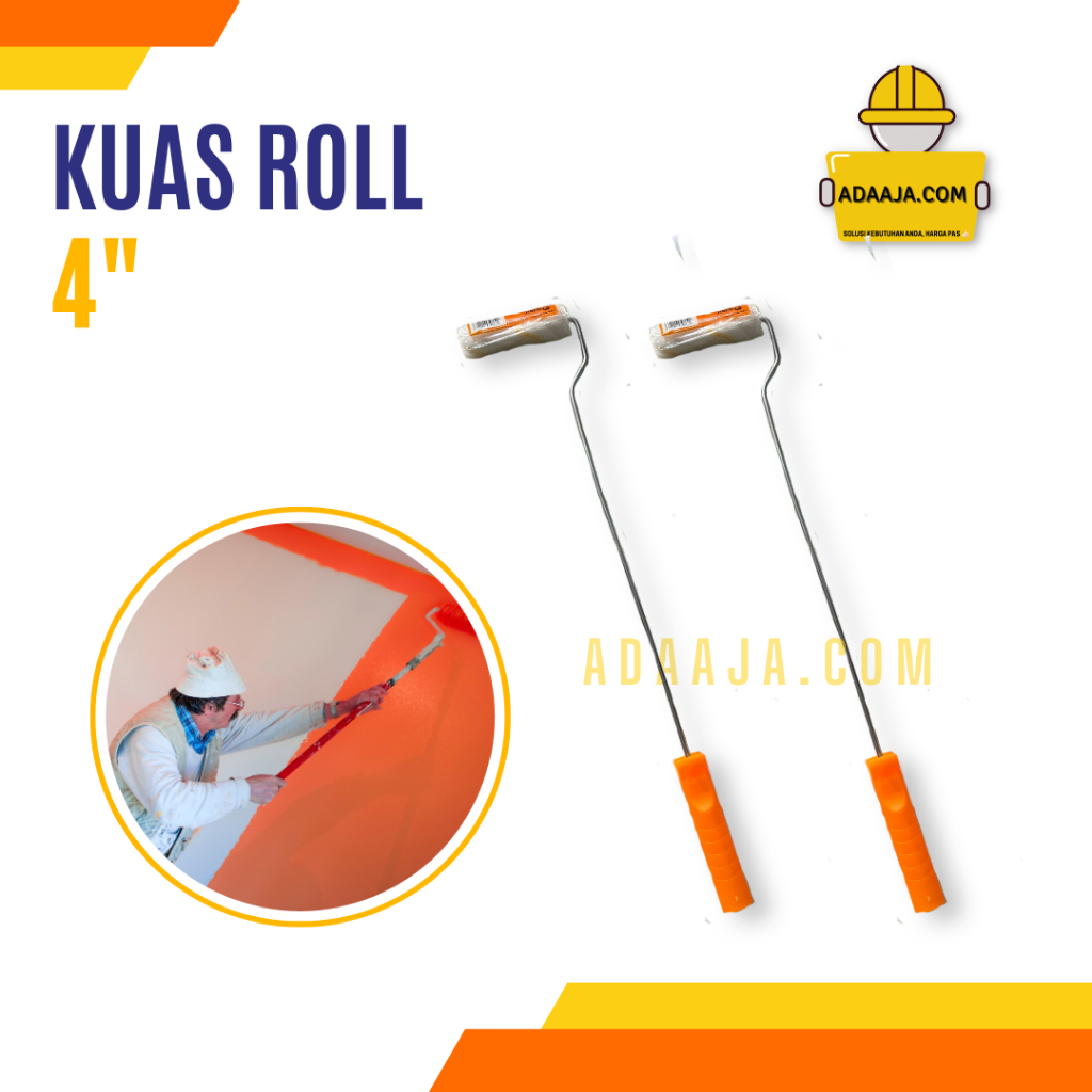 Jual Kuas Roll Kecil 4" Panjang Gagang 60 CM Satu Set Kuas Roll Kapal ...