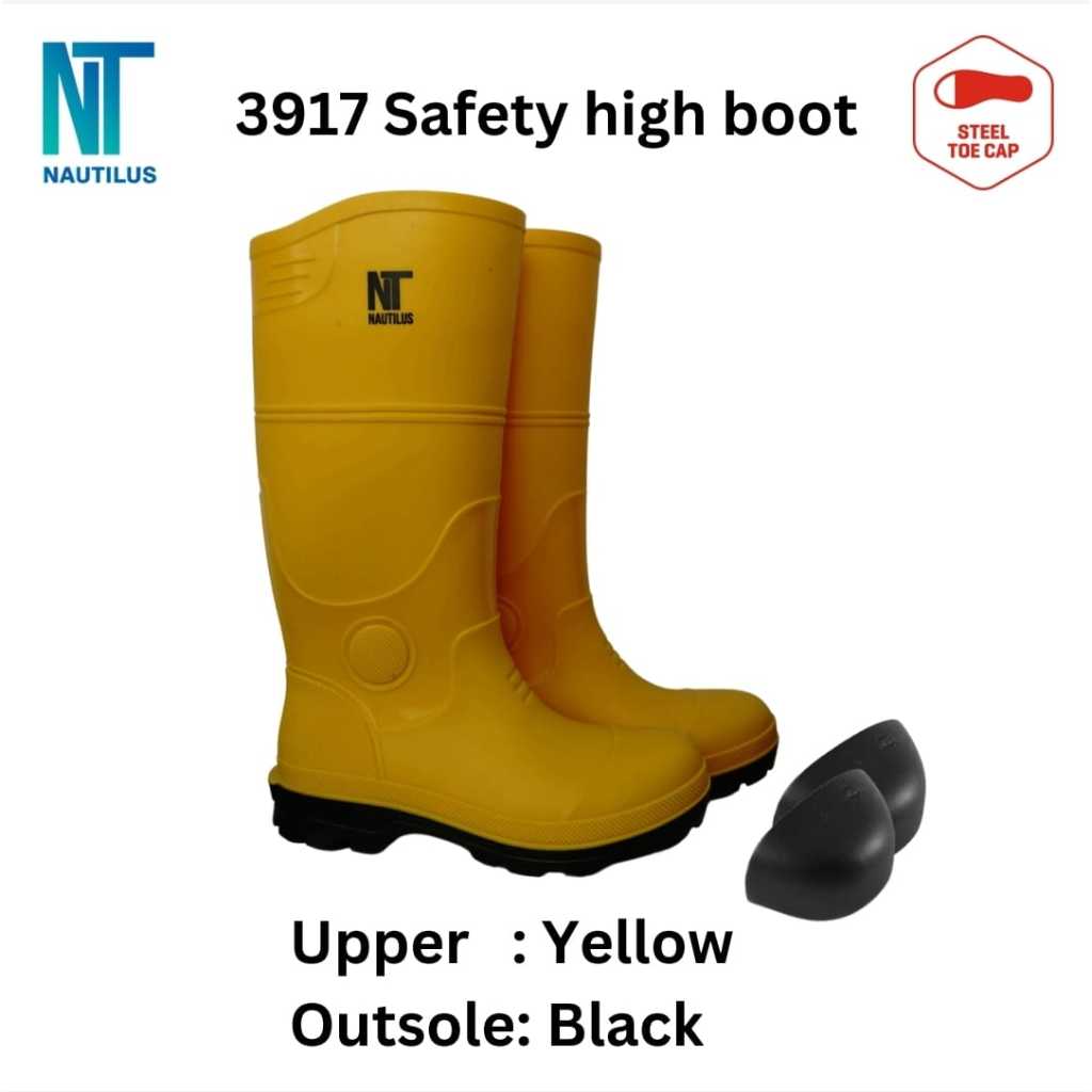 Jual Nautilus Safety High Rubber Boots Steel Toe Yellow - Sepatu ...