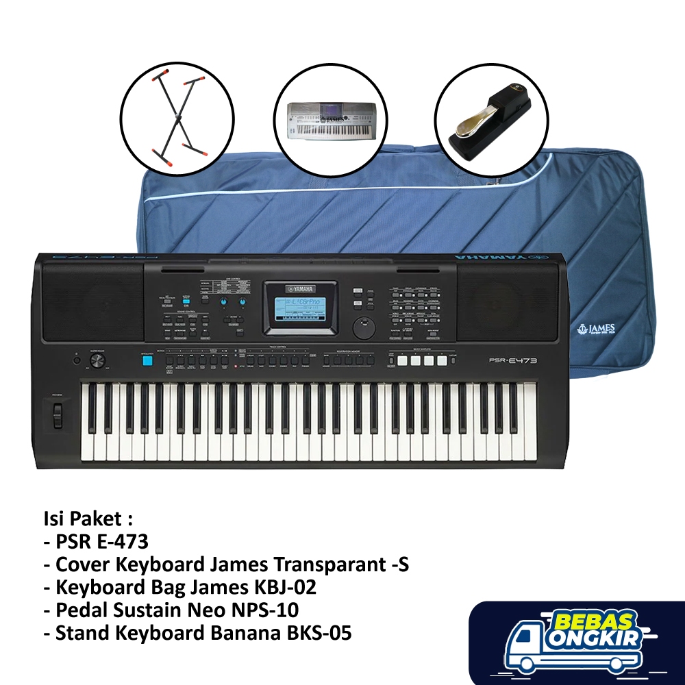 Jual Paket Premium KEYBOARD YAMAHA PSR E-473 / PSR E473 / PSR E 473 ...