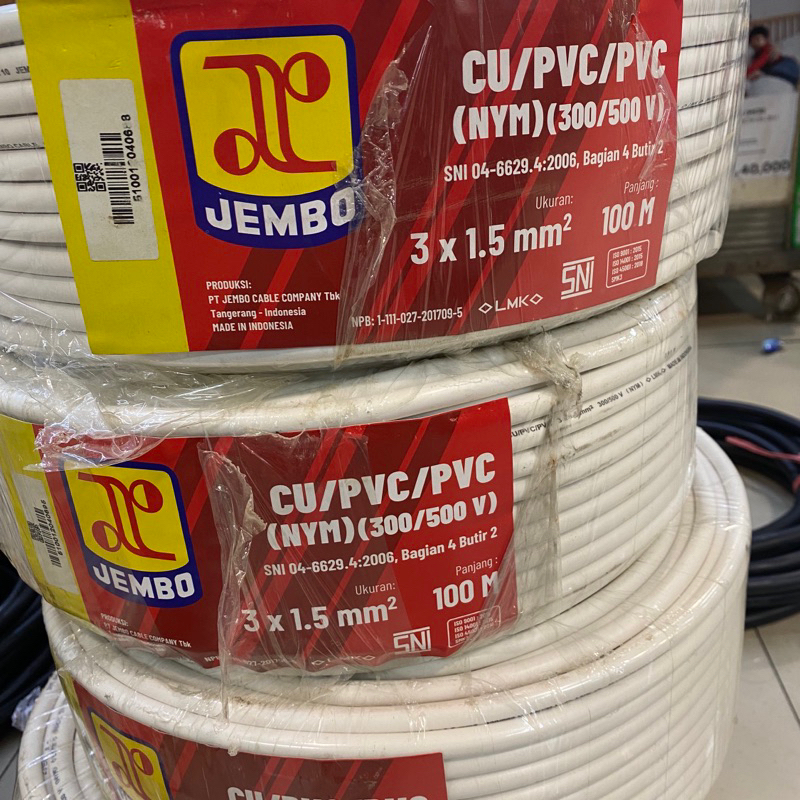 Jual Kabel NYM 3x1.5 3x1,5 JEMBO CABLE Kawat 50 M 100 M | Shopee Indonesia