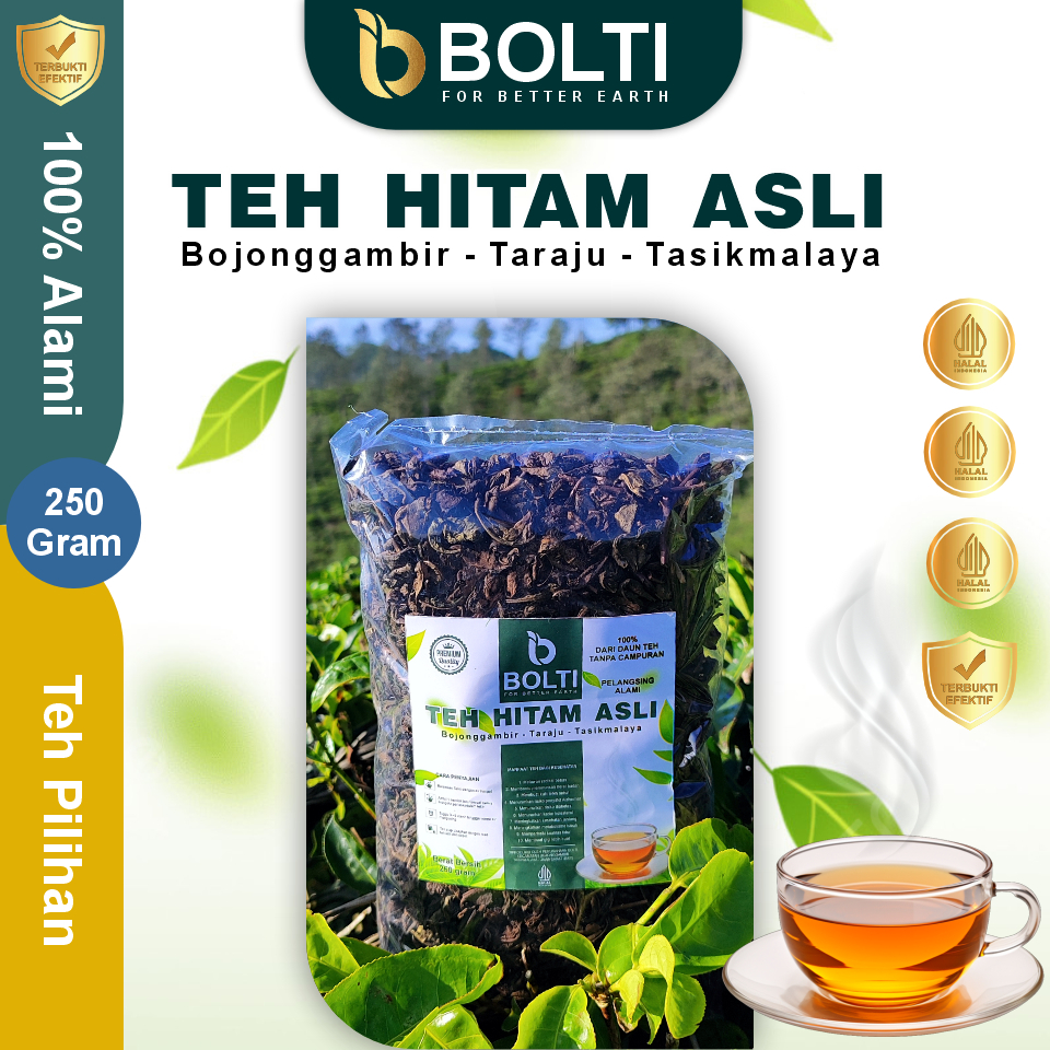 Jual Teh hitam original CAP BOLTI 250 gr Black tea asli taraju diet ...