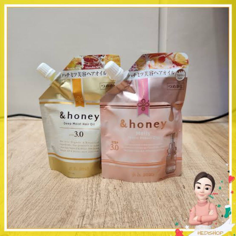 Jual READY) &honey hair oil refill 75 ml , &honey melty hair oil ...
