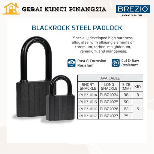 Jual BREZIO Gembok Padlock Pagar Loker Kunci Pintu Leher Panjang Pendek ...