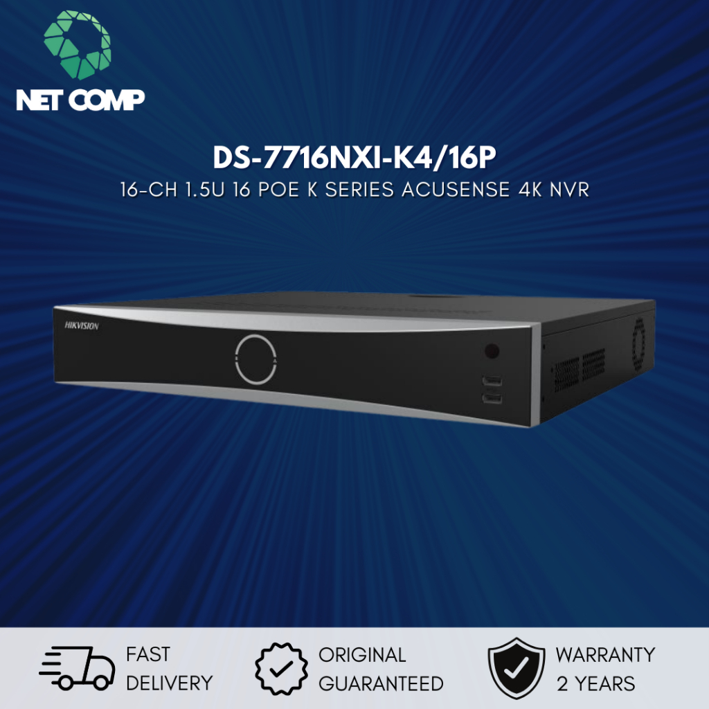 Jual HIKVISION DS-7716NXI-K4/16P 16-ch 1.5U 16 POE K Series AcuSense 4K NVR | Shopee Indonesia