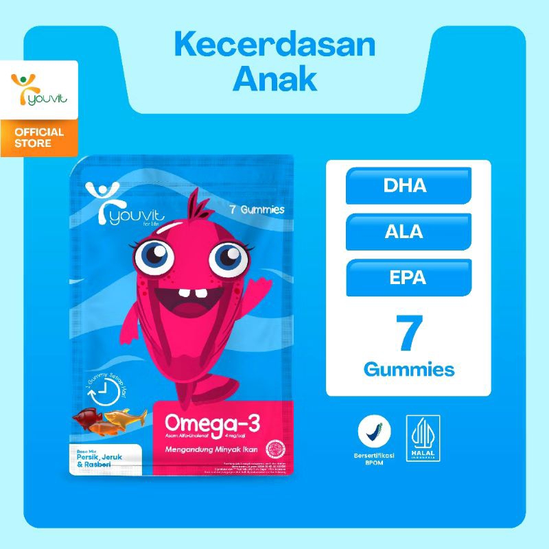 Jual Youvit Omega-3 Anak Sachet (7 Gummies) | Shopee Indonesia