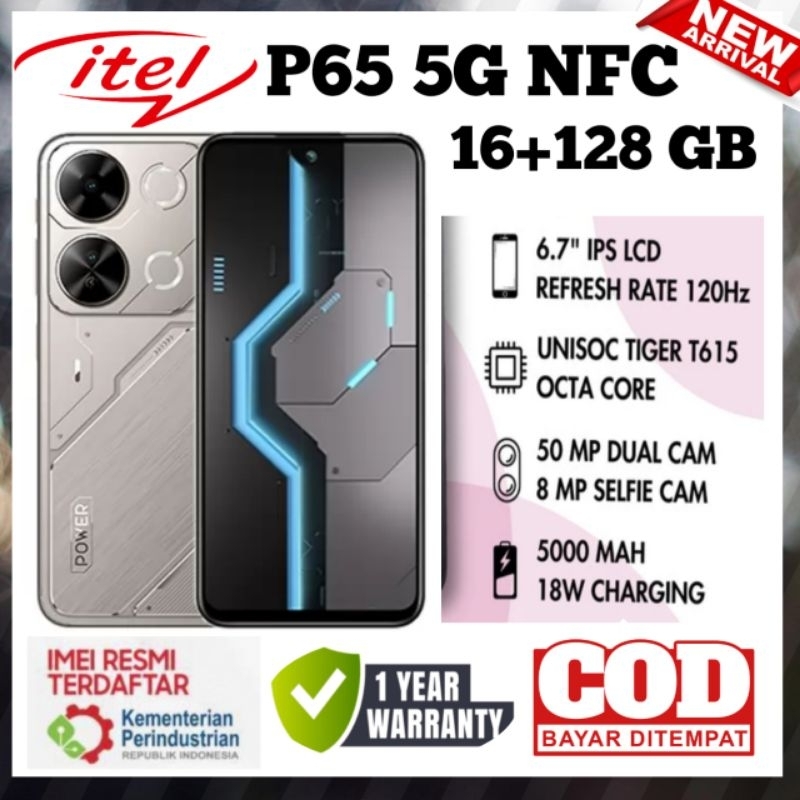 Jual infinix itel P65 16+128 GB unisog tiger T615 garansi 1 tahun resmi ...