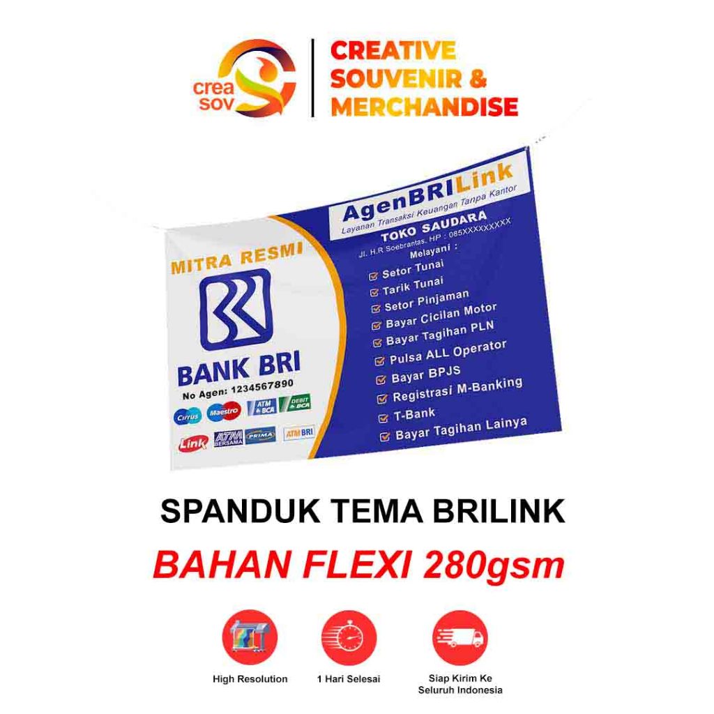 Jual Creasov - Spanduk Brilink Cod Cetak Custom Brilink Spanduk Banner Konter 100 X 50 Cm Free ...