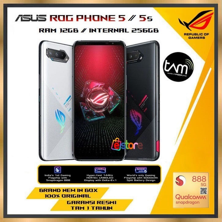 Jual TAM | ASUS ROG PHONE 5 5s 12/256GB NEW SEGEL GARANSI RESMI INDONESIA | Shopee Indonesia