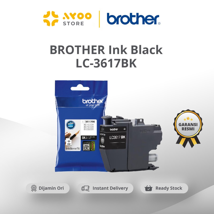 Jual BROTHER LC3617 LC-3617 Black Original [LC3617BK] | Shopee Indonesia