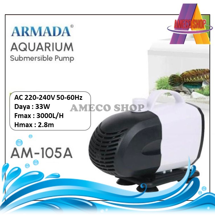 Jual ARMADA Pompa Air Celup Aquarium dan Kolam AM 105 A | Shopee Indonesia